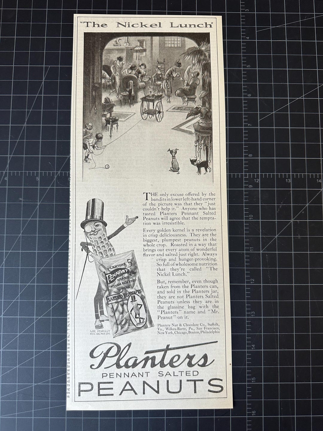 Vintage 1920s Planters Peanuts Print Ad - Etsy