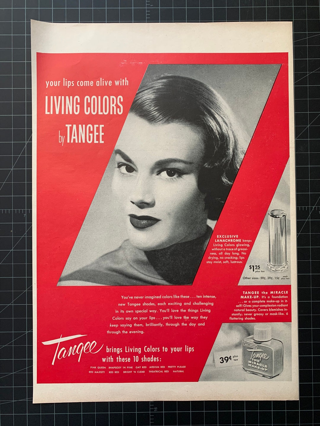 Vintage 1950s Tangee Cosmetics Print Advertisement - Etsy