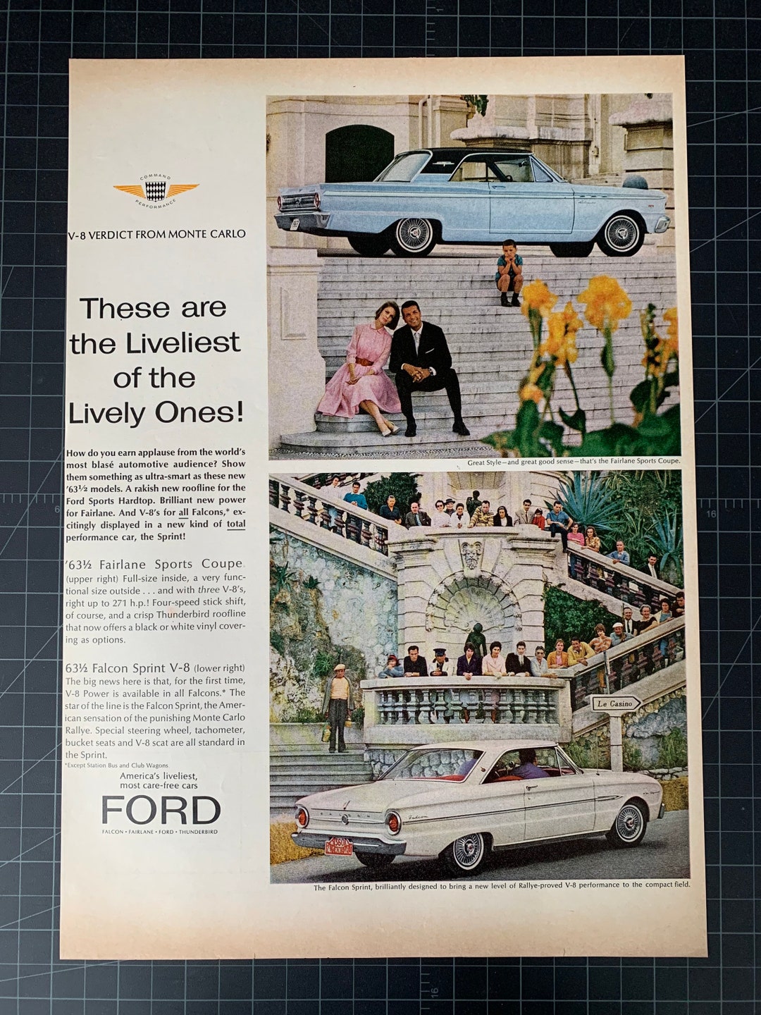 Vintage 1963 Ford Print Ad – Classic Car Advertisement Retro Wall Decor ...