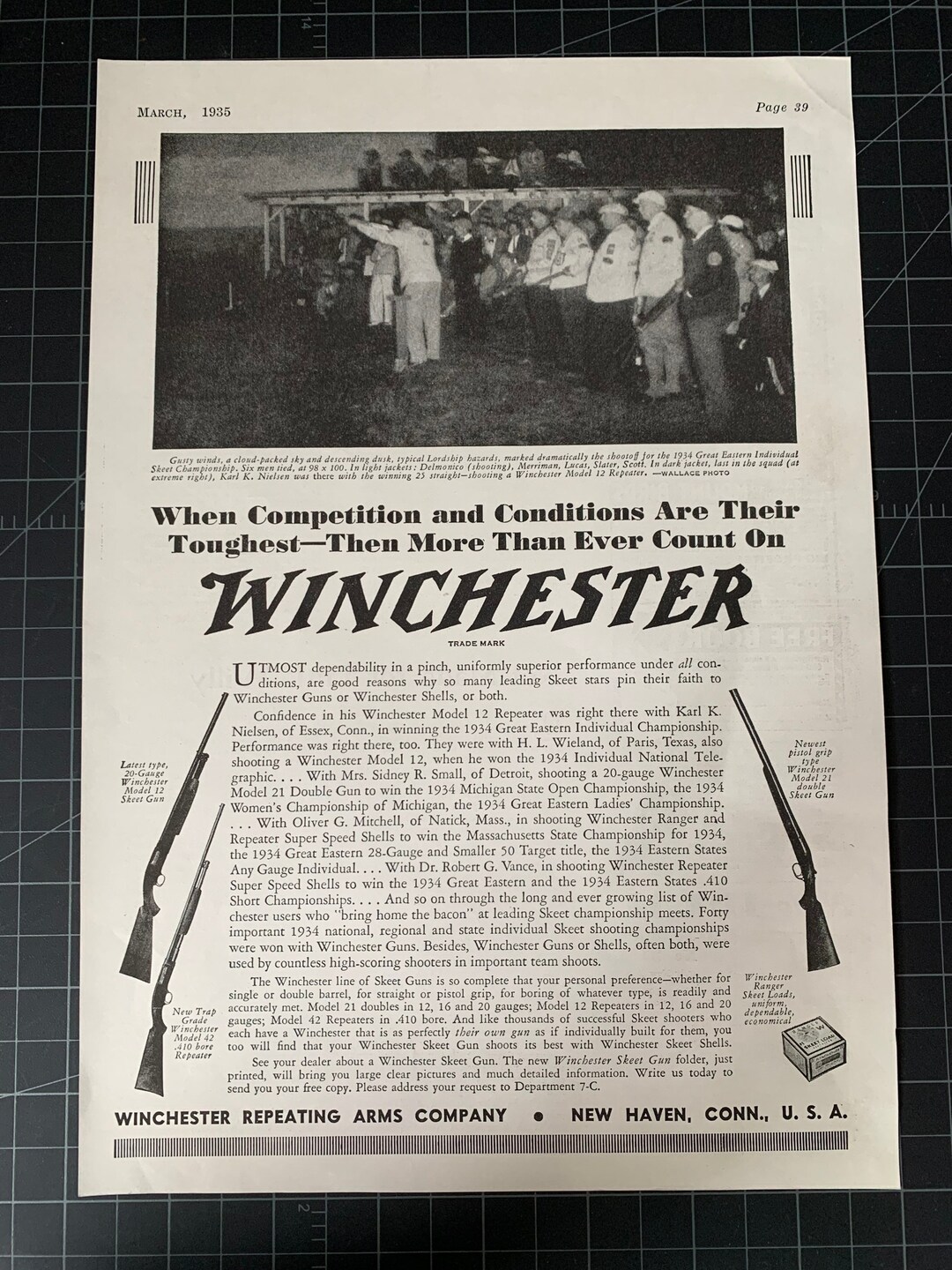 Vintage 1935 Winchester Repeating Arms Print Advertisement - Etsy