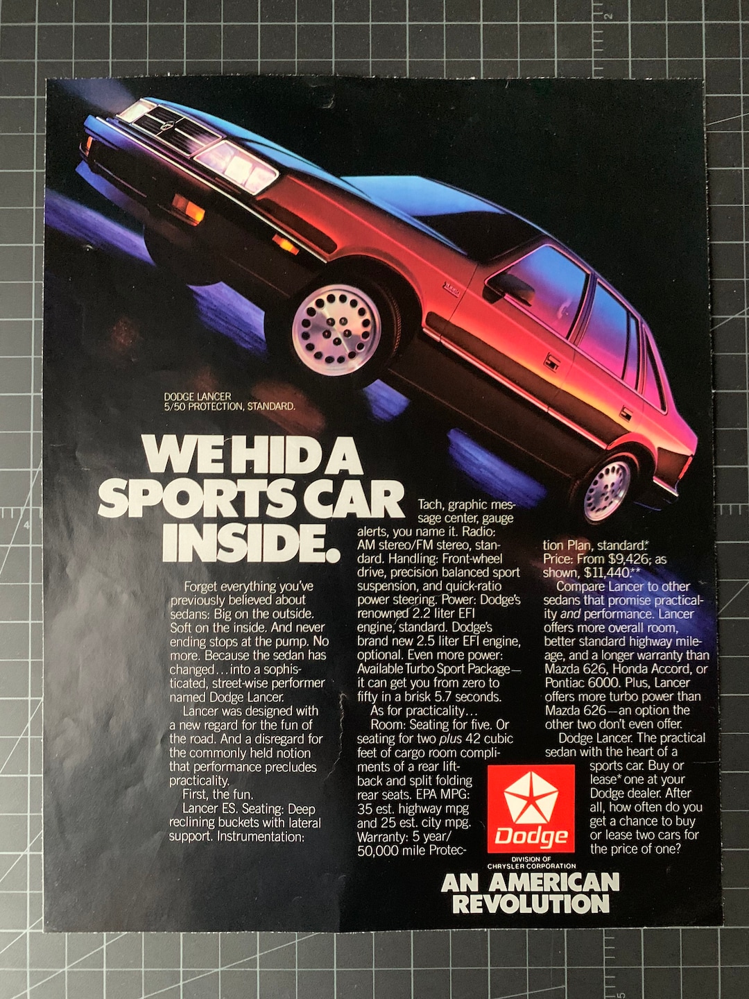 Vintage 1980s Dodge Lancer Print Advertisement - Etsy