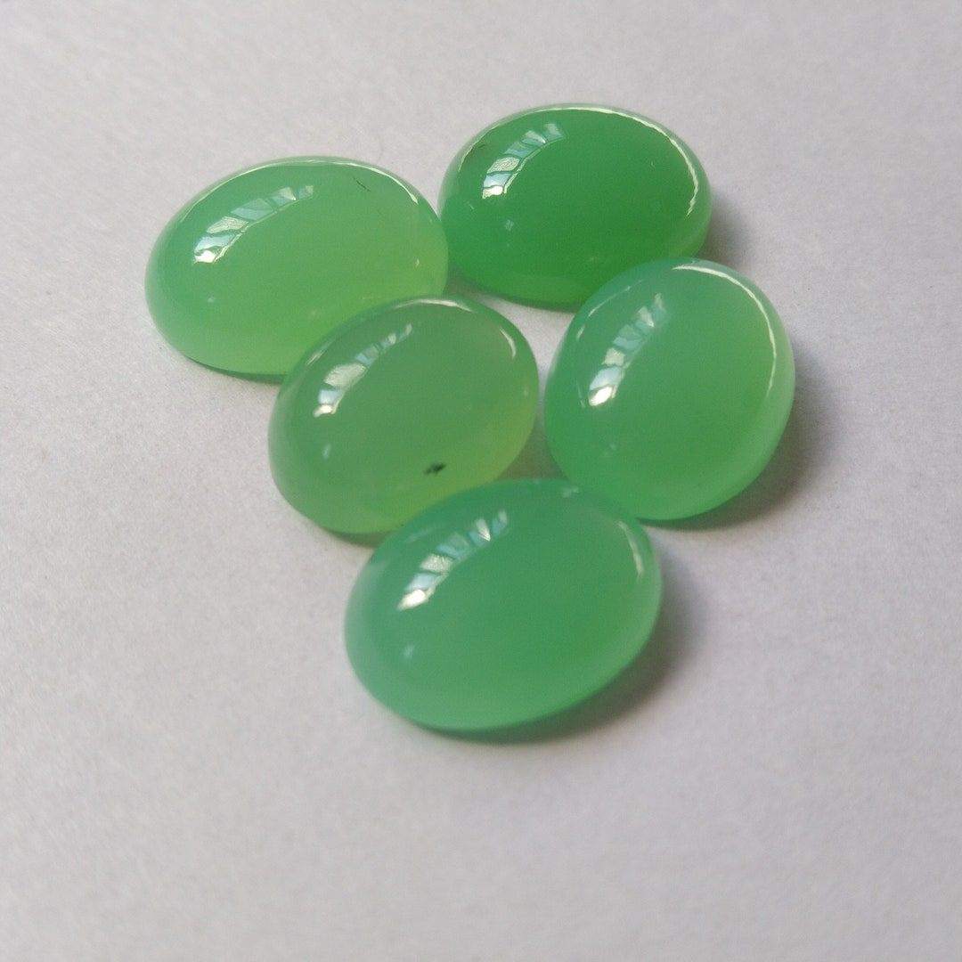 Schöne Natürliche Chrysopras Cabochon Glatte Oval Form Größe 12x16 bis ...