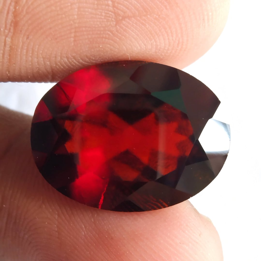 Beautiful AAA+ Quality Natural Red Hessonite Garnet Oval Shape Faceted ...