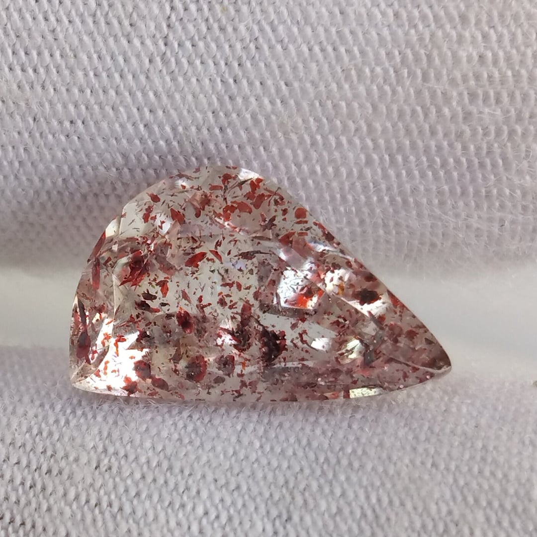 Lepidocrocite Quartz Super Seven Stone: Faceted Bloodshot Crystal, 2.40 ...