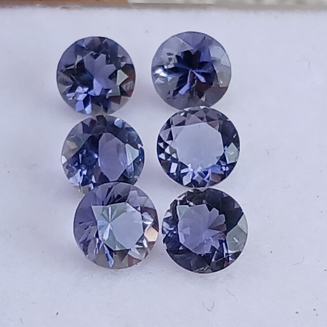 Beautiful AAA Quality Natural Blue Lolite Faceted Round Shape Size 5 M ...