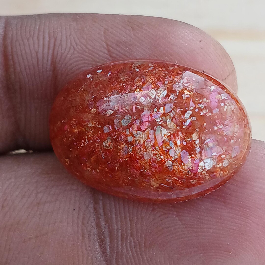 Natural Amazing Colorful CONFETTI SUNSTONE Cabochon Multi Flake ...