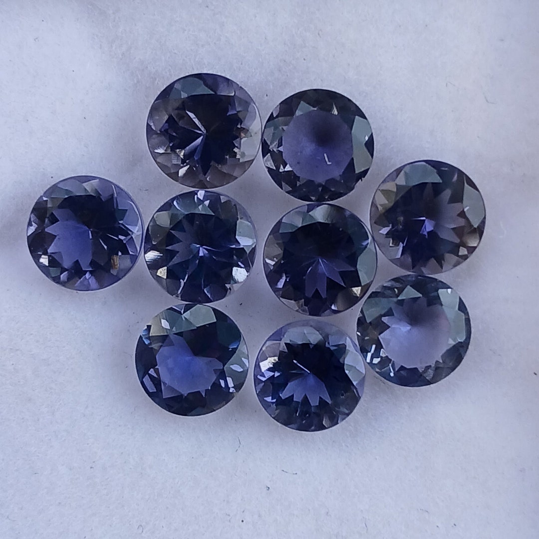 Beautiful AAA Quality Natural Blue Lolite Faceted Round Shape Size 6 M ...
