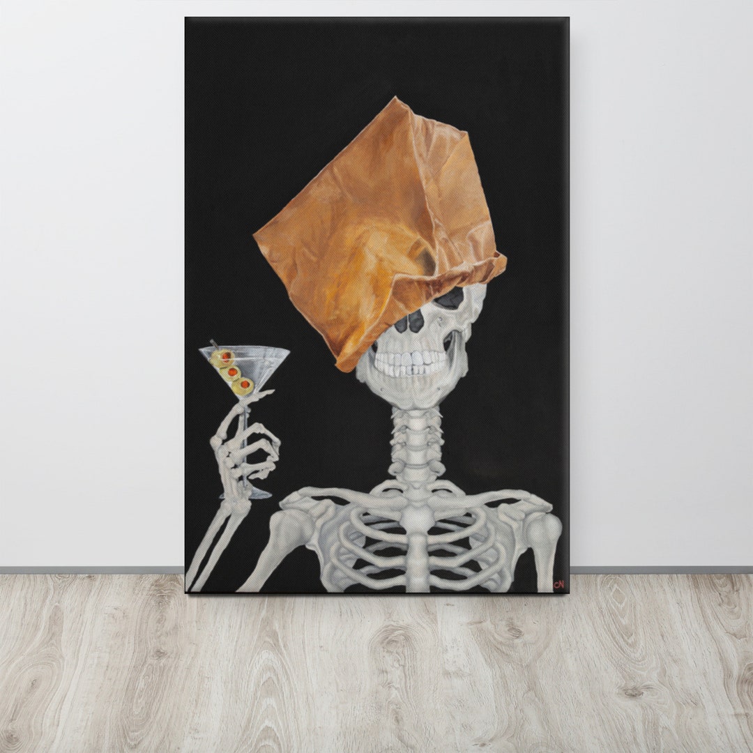 Skeleton Canvas, Skeleton Art, Skeleton Canvas Print, Skeleton Wall Art ...