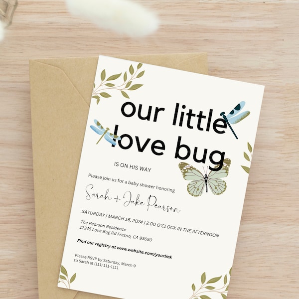 Bug Theme Baby Shower Invitations - Etsy