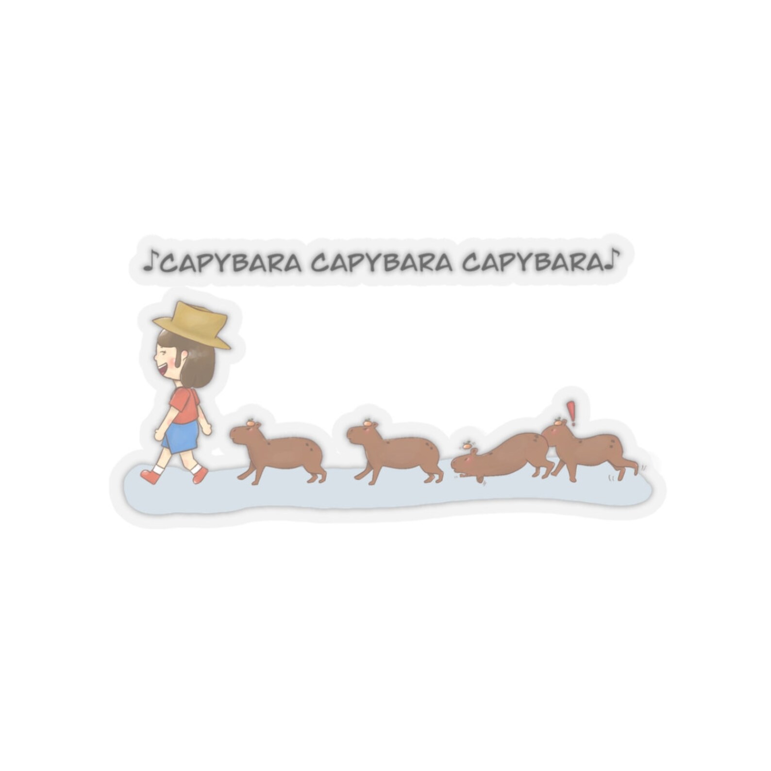 Cute Capybara Stickers. Stickers for Water Bottle and More. 4 Sizes ...