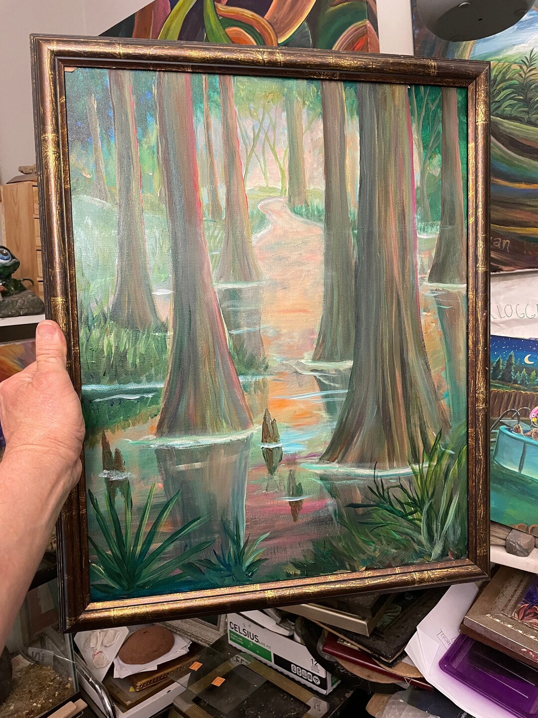 Swamp Trees at Dawn. Original Acrylic Painting - Etsy