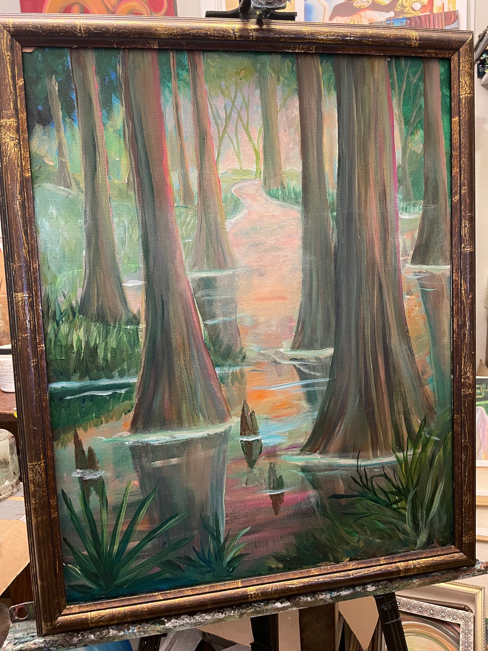 Swamp Trees at Dawn. Original Acrylic Painting - Etsy