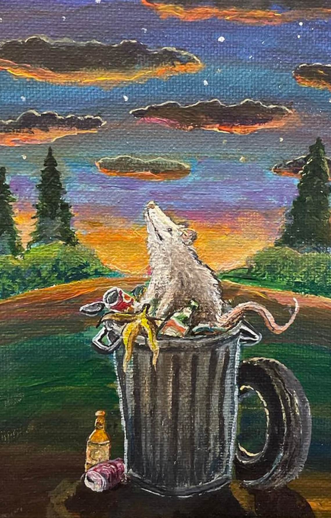 Unique Original Possum Art - Etsy