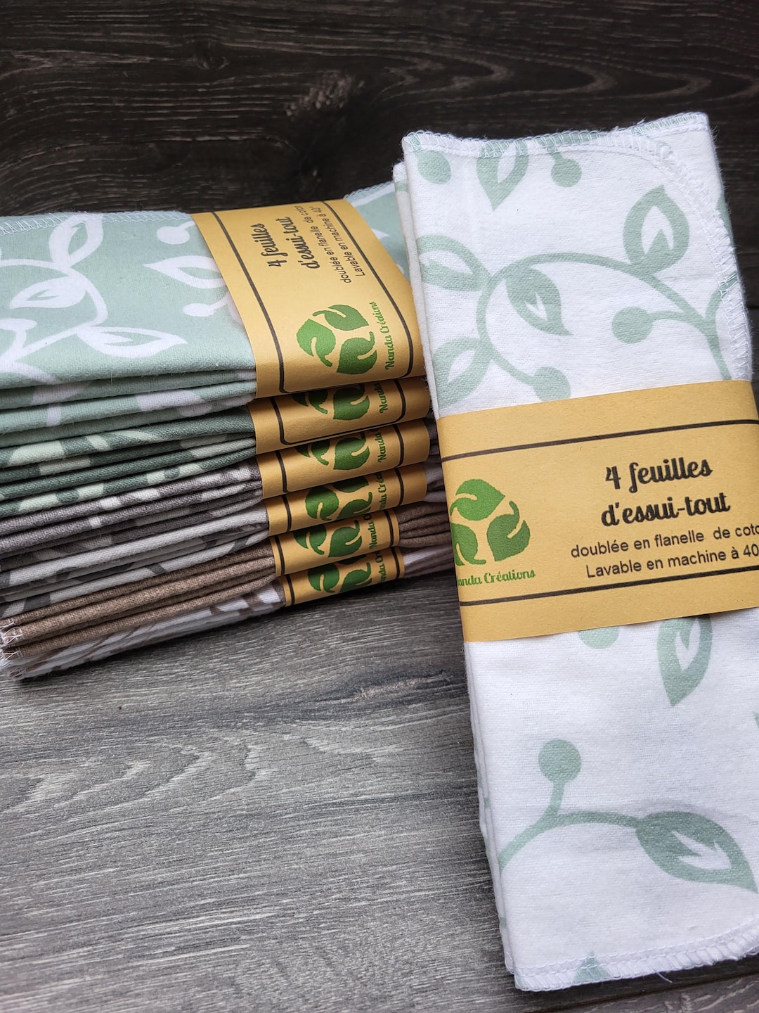 Essuie-tout lavable, (ou essuie-mains ou serviettes de table), vendu à ...