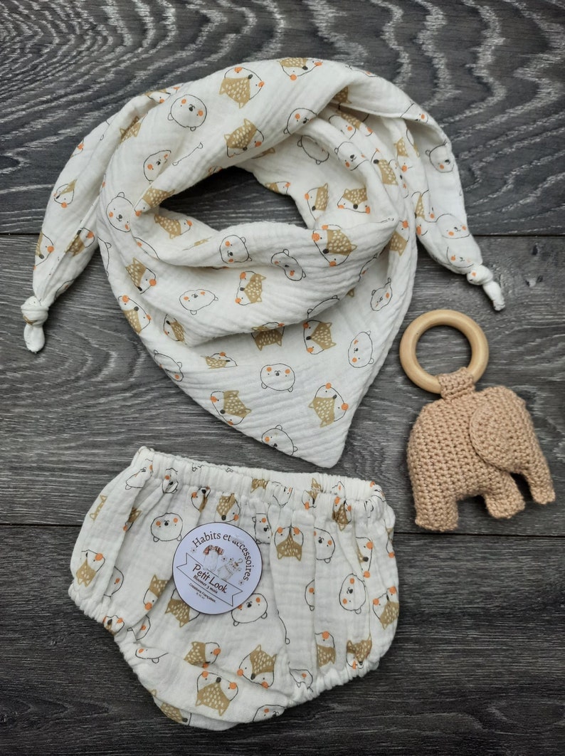 Chèche foulard bandana bavoir doudou pour bébé 0-3ans en - Etsy France