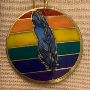 SCA Blue Feather Rainbow Medallion - Etsy