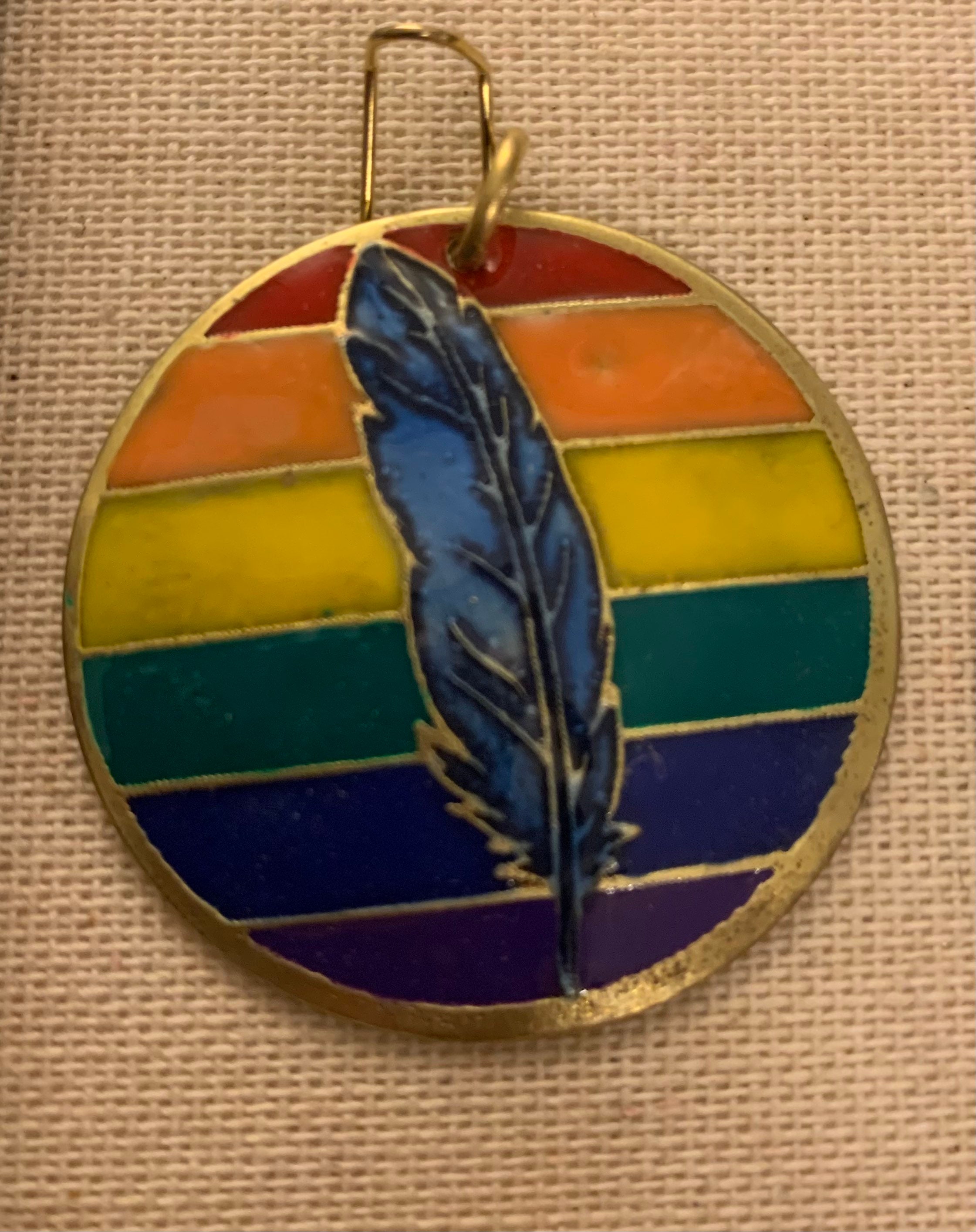 SCA Blue Feather Rainbow Medallion - Etsy