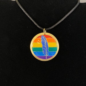 SCA Blue Feather Rainbow Medallion - Etsy