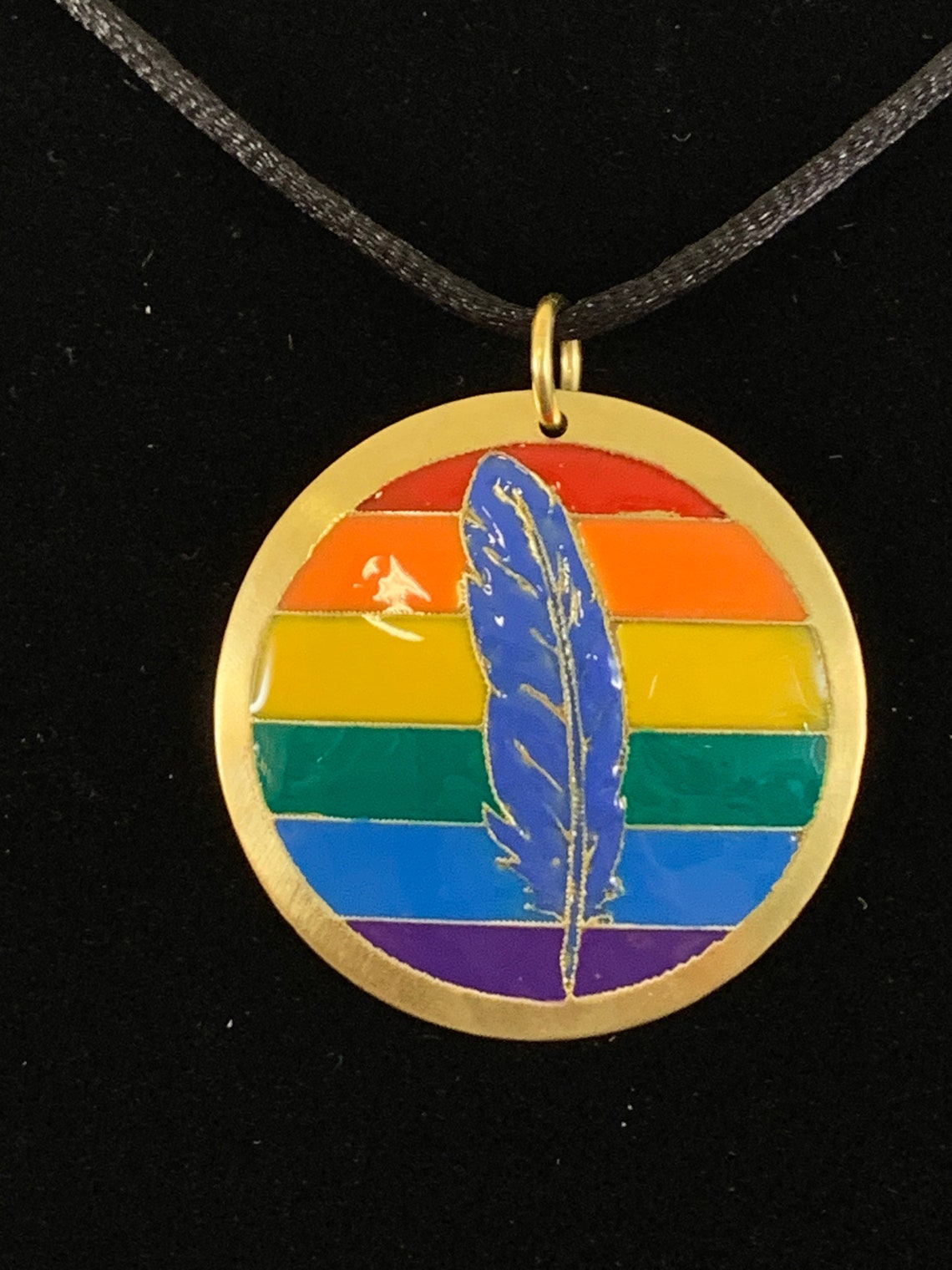 SCA Blue Feather Rainbow Medallion - Etsy