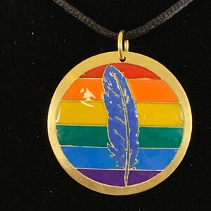 SCA Blue Feather Rainbow Medallion - Etsy