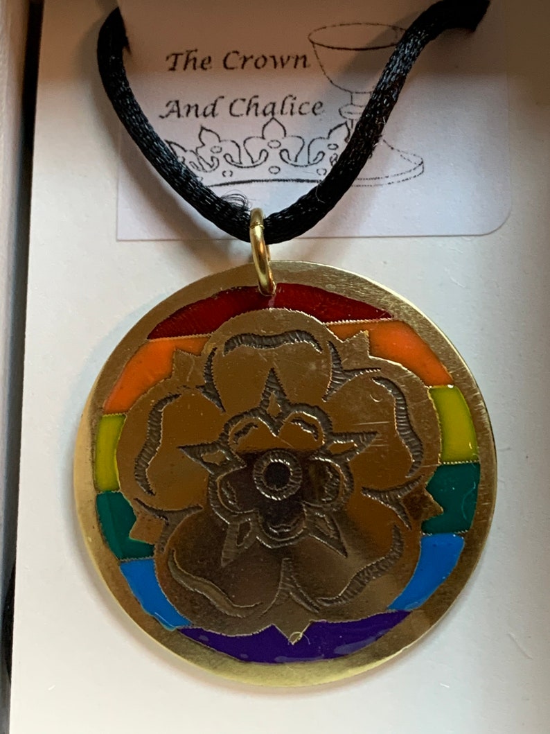 SCA Heraldic Rose Pendant Rainbow Pride | Etsy