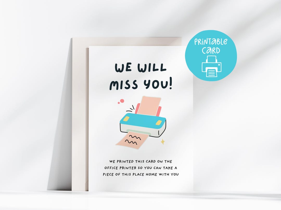 Funny Coworker Goodbye Card | We Will Miss You Office Printer Farewell ...