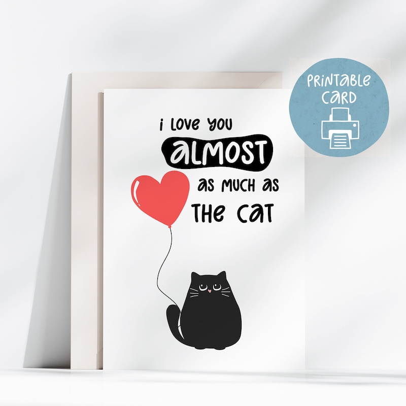 Cute Cat Card - Etsy