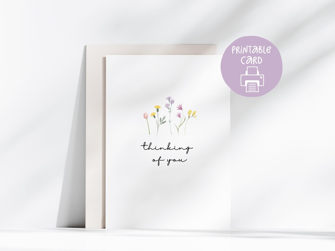 Thinking of You Card, Best Wishes Floral Greeting Card, Encouragement ...