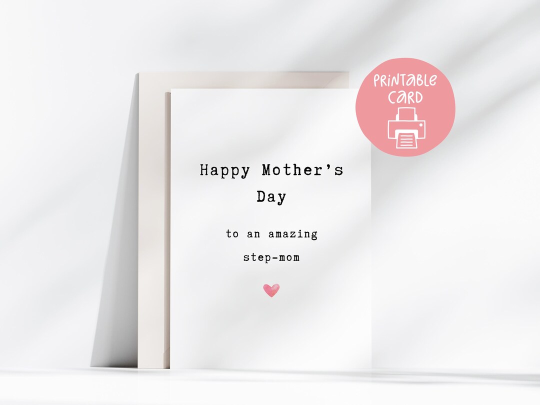 Cute Step Mom Mothers Day Card - Amazing Step Mom Card – Mom Mothers ...