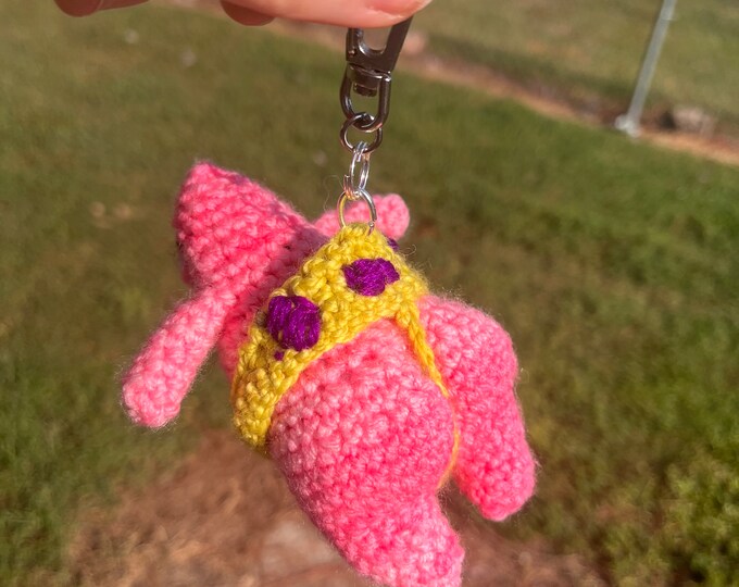 Starfish With Buns Inspired Thong Booty Plushie Crochet Keychain Funny ...