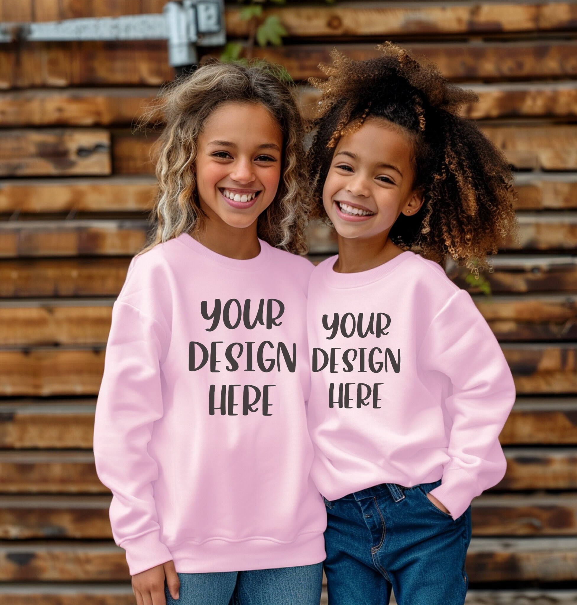 Gildan 18000 Sisters Mockup, Light Pink Mockup,besties Mockup,sorority ...