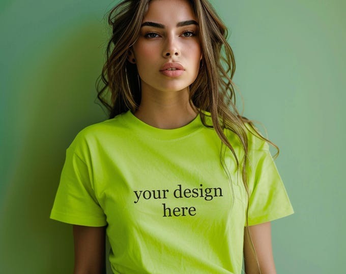 Lime T-shirt Mockup, Kamala Mockup,gildan 5000B Lime Mockup,cropped ...