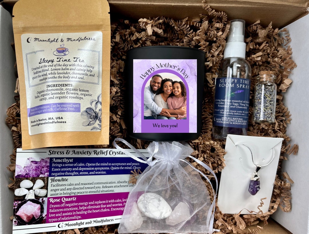 Stress Relief Gift Set, Self-care, Soy Candle, Personalize, Friendship ...