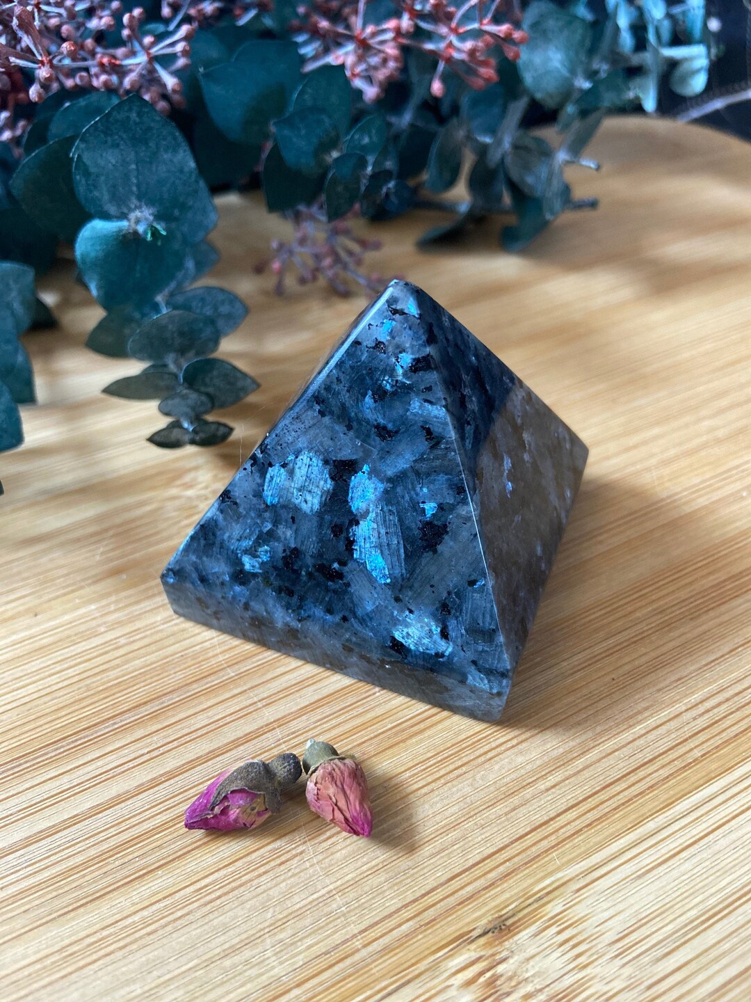 Larvikite Crystal Pyramids, Shimmery Flashy Crystals, Reiki Tools ...