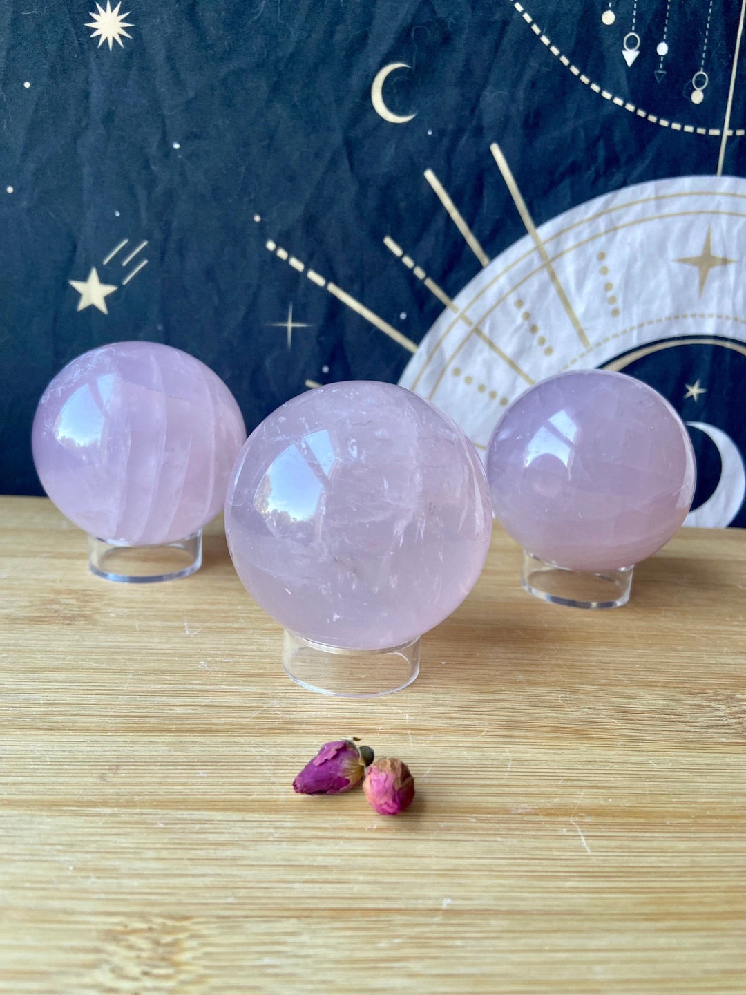 Rose Quartz Crystal Sphere, Love, Pink Heart Chakra Healing Stones ...