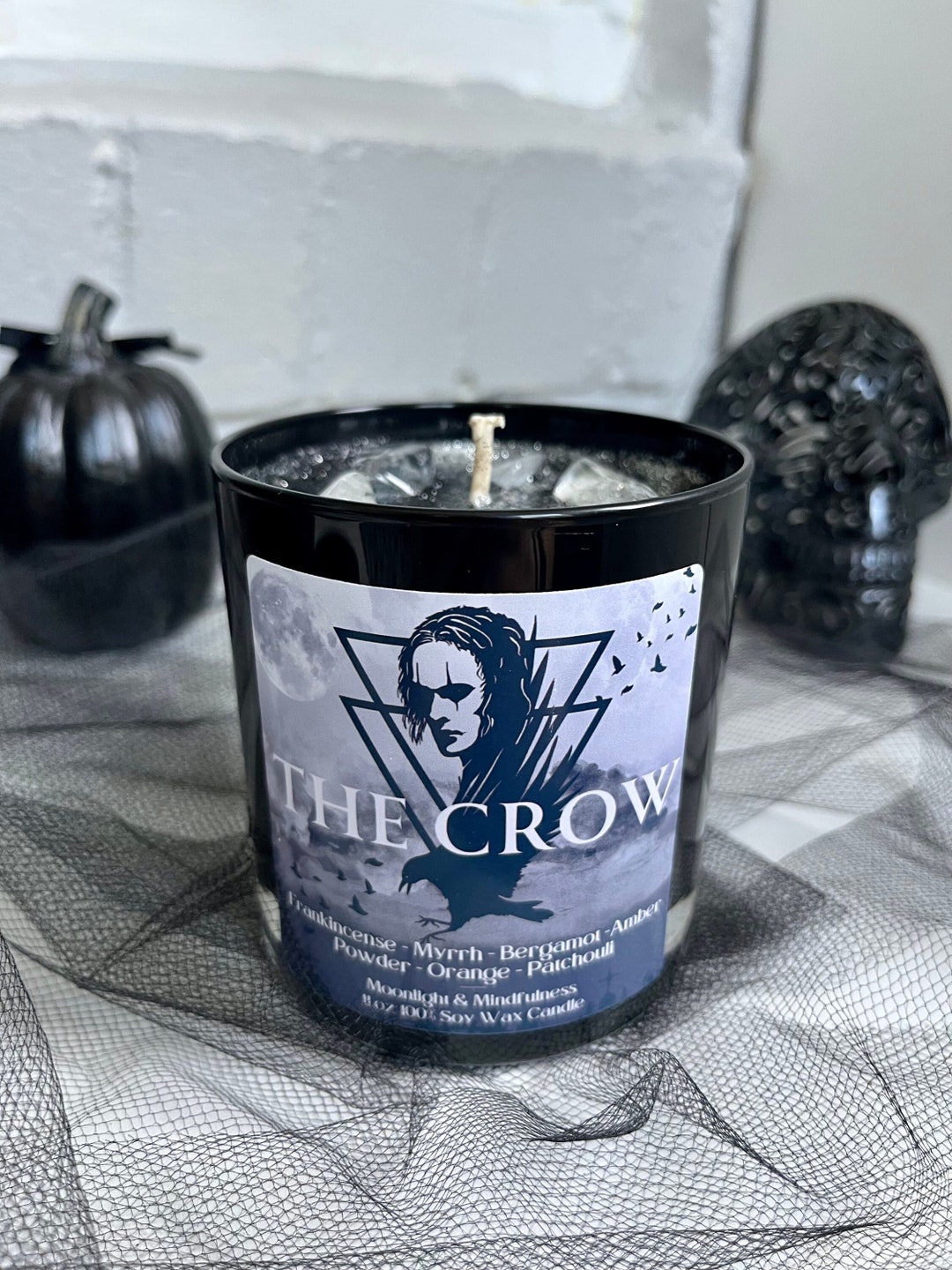 The Crow Soy Wax Crystal Candle, Crow Movie, Horror Lover Decor ...