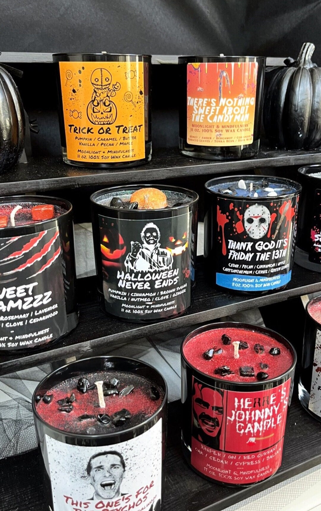Horror Movie Candles, Halloween Lover Decor, Scary, Soy Wax Crystal ...