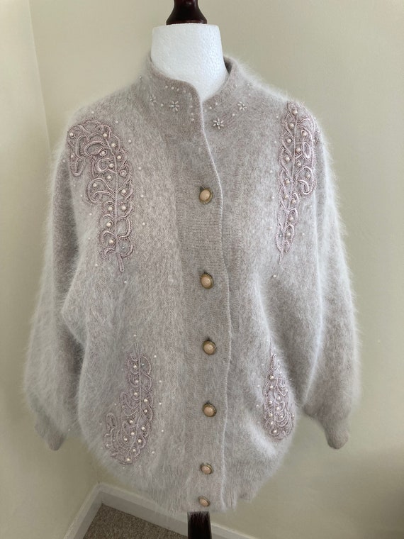 Cinderella vintage cream super fluffy angora wool jac… - Gem