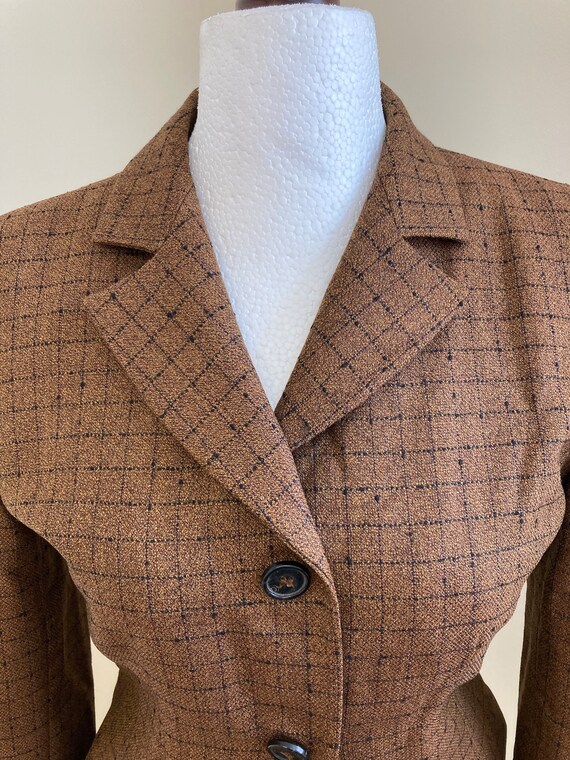 Max & Co Classics Max Mara brown checked wool jacket … - Gem