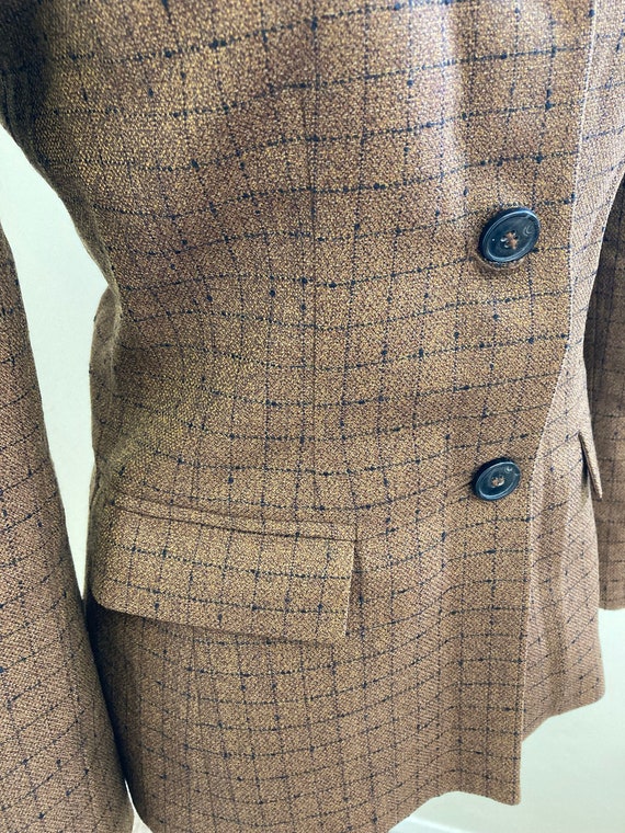 Max & Co Classics Max Mara brown checked wool jacket … - Gem