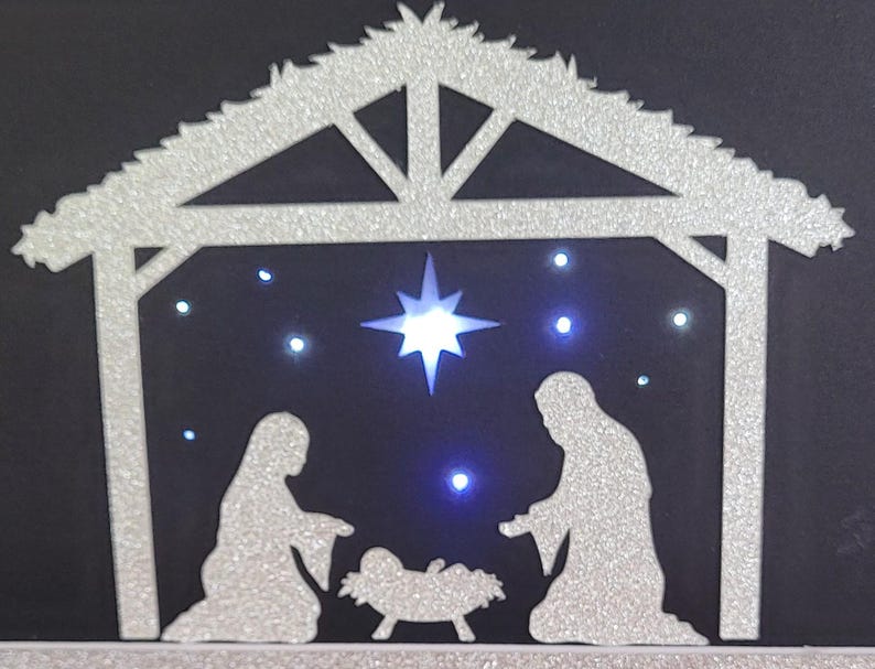 Magnetic Light up Nativity Christmas Card - Beautiful & Unique. Give a ...