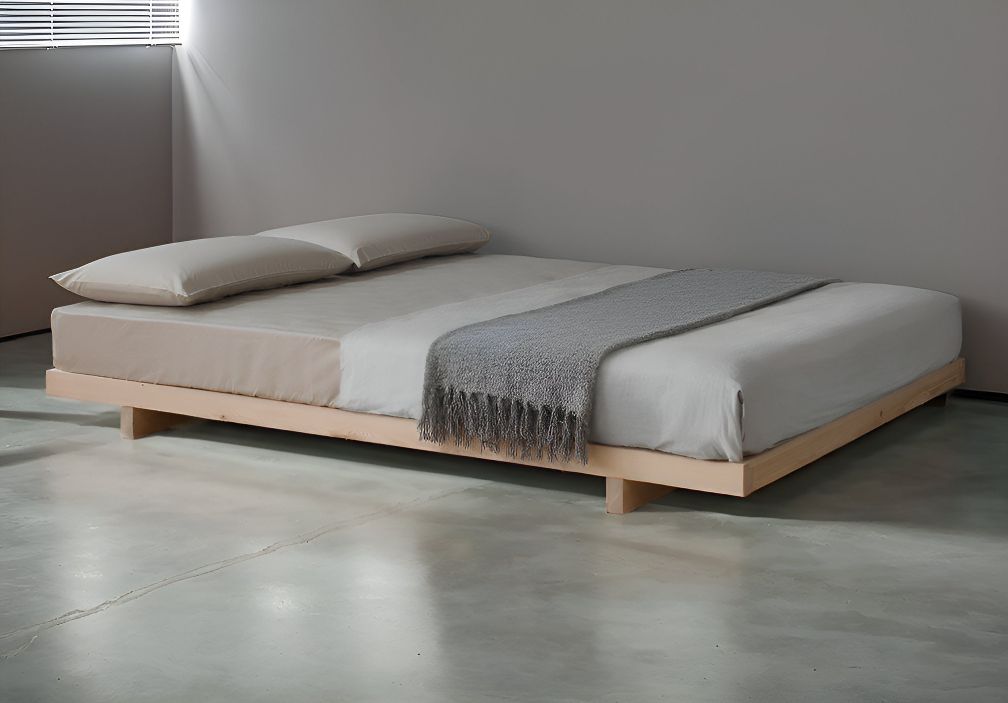 Japanese Minimalist Platform Bed Frame Japanese Furniture Floating Bed Frame King Queen Double Bed Etsy
