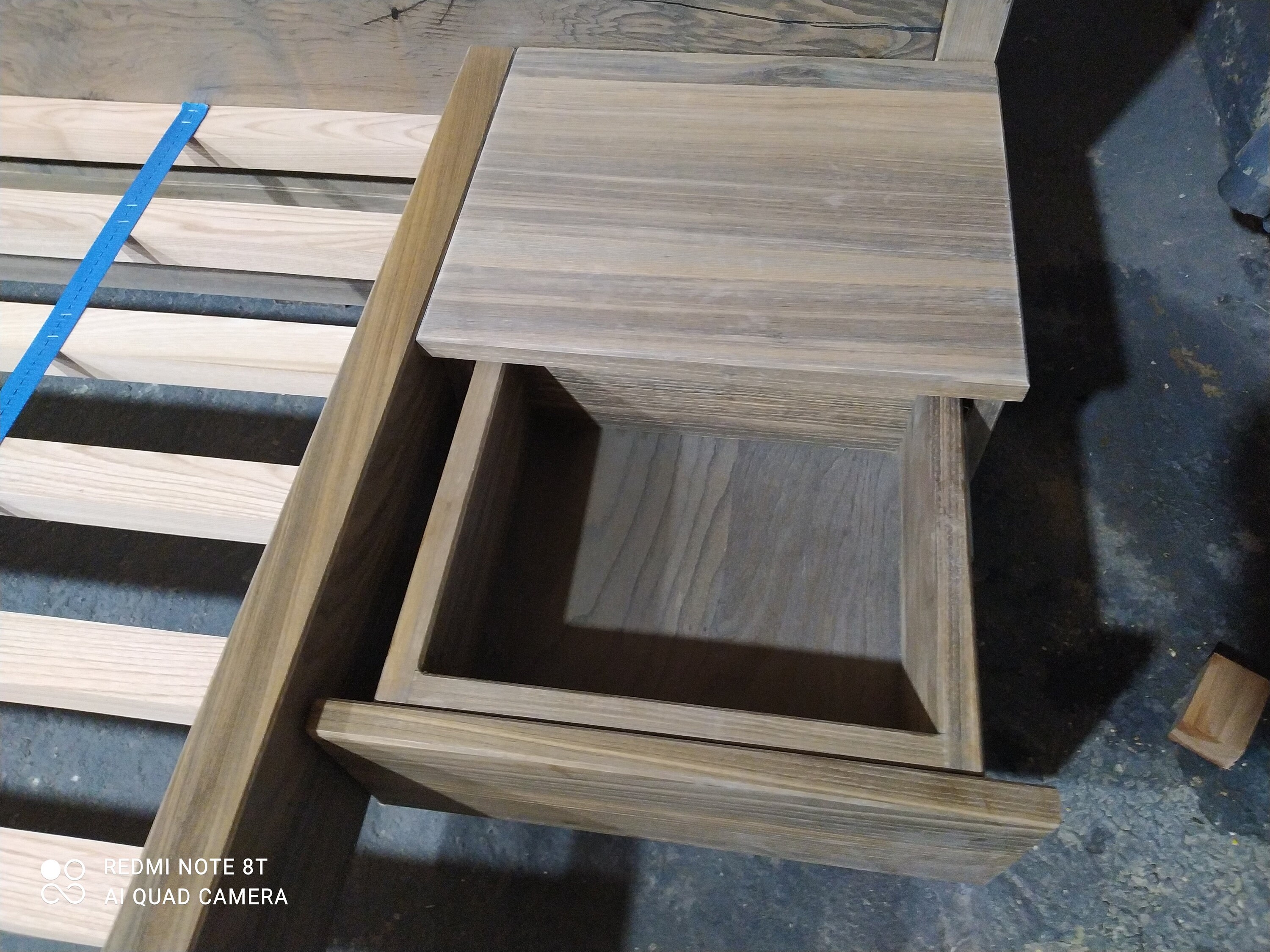 Dark Wooden Bed Floating Platform Frame / Custom Furniture / Wood Bed ...