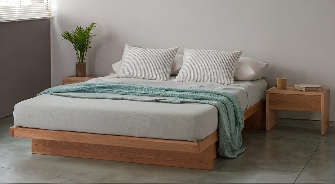 Minimalist Oak Platform Bed Frame: Japanese Style Floating Bed - Etsy UK