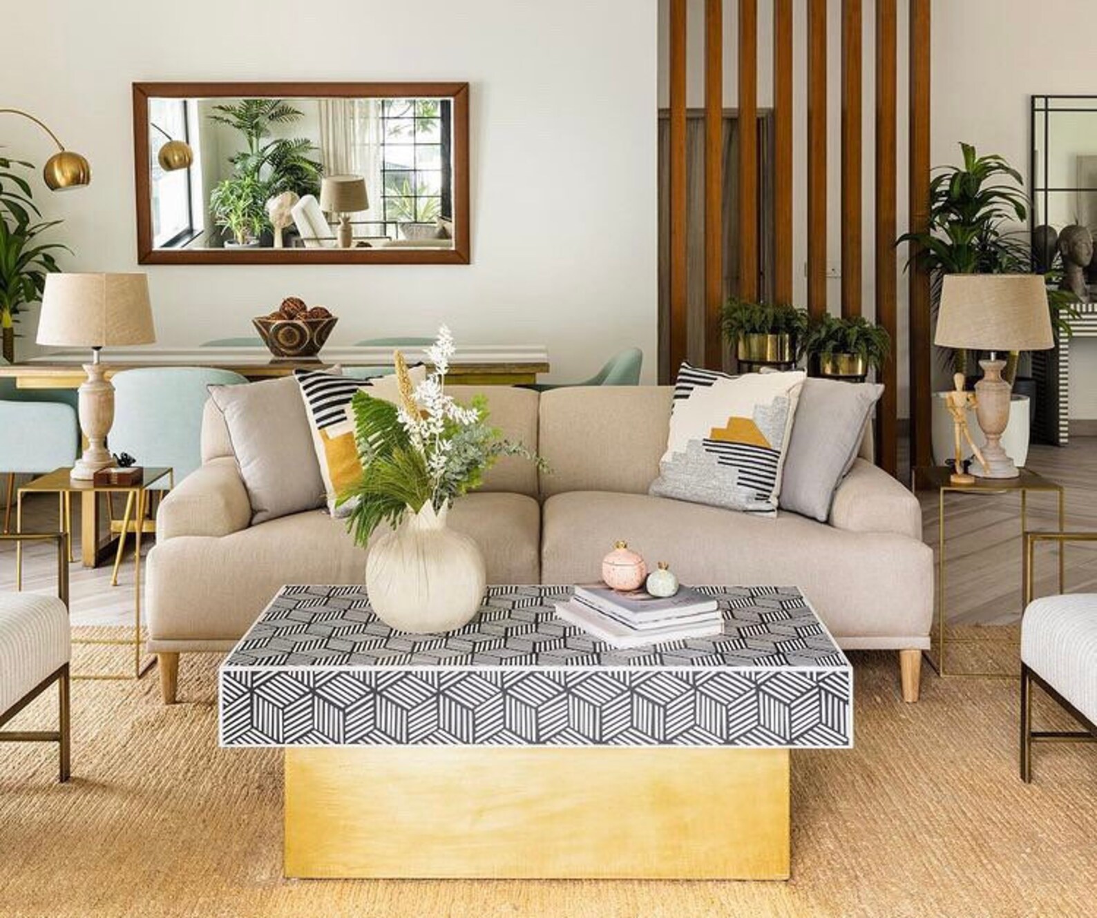 Bone Inlay Geometry Design. Rectangle Shape Coffee Table - Etsy