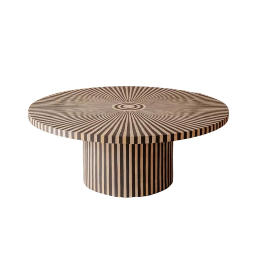 Bone Inlay Coffee Table Round Bone Inlay Center Table Bone Inlay ...
