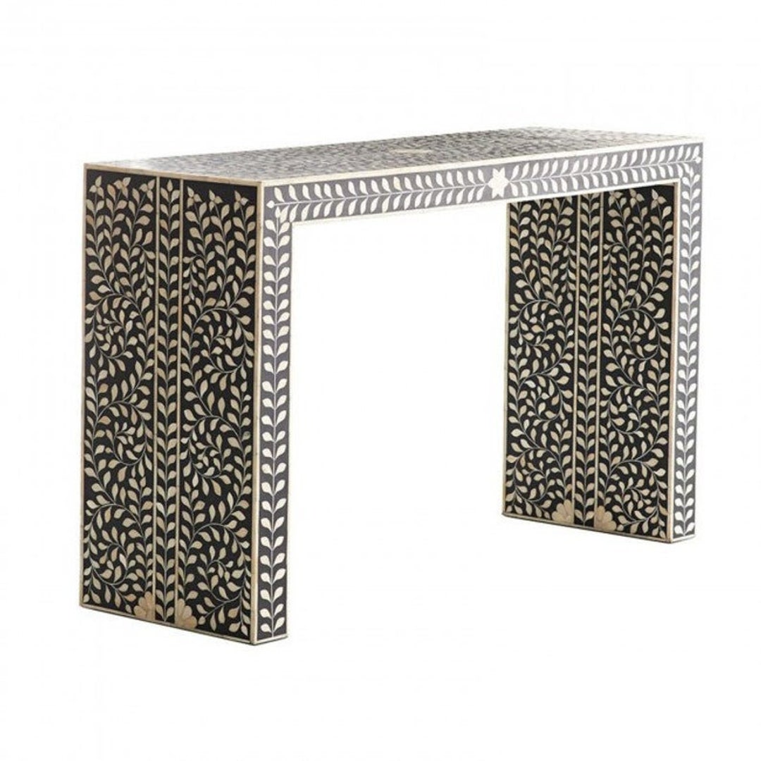 Sleek Bone Inlay Console Table Free Shipping - Etsy