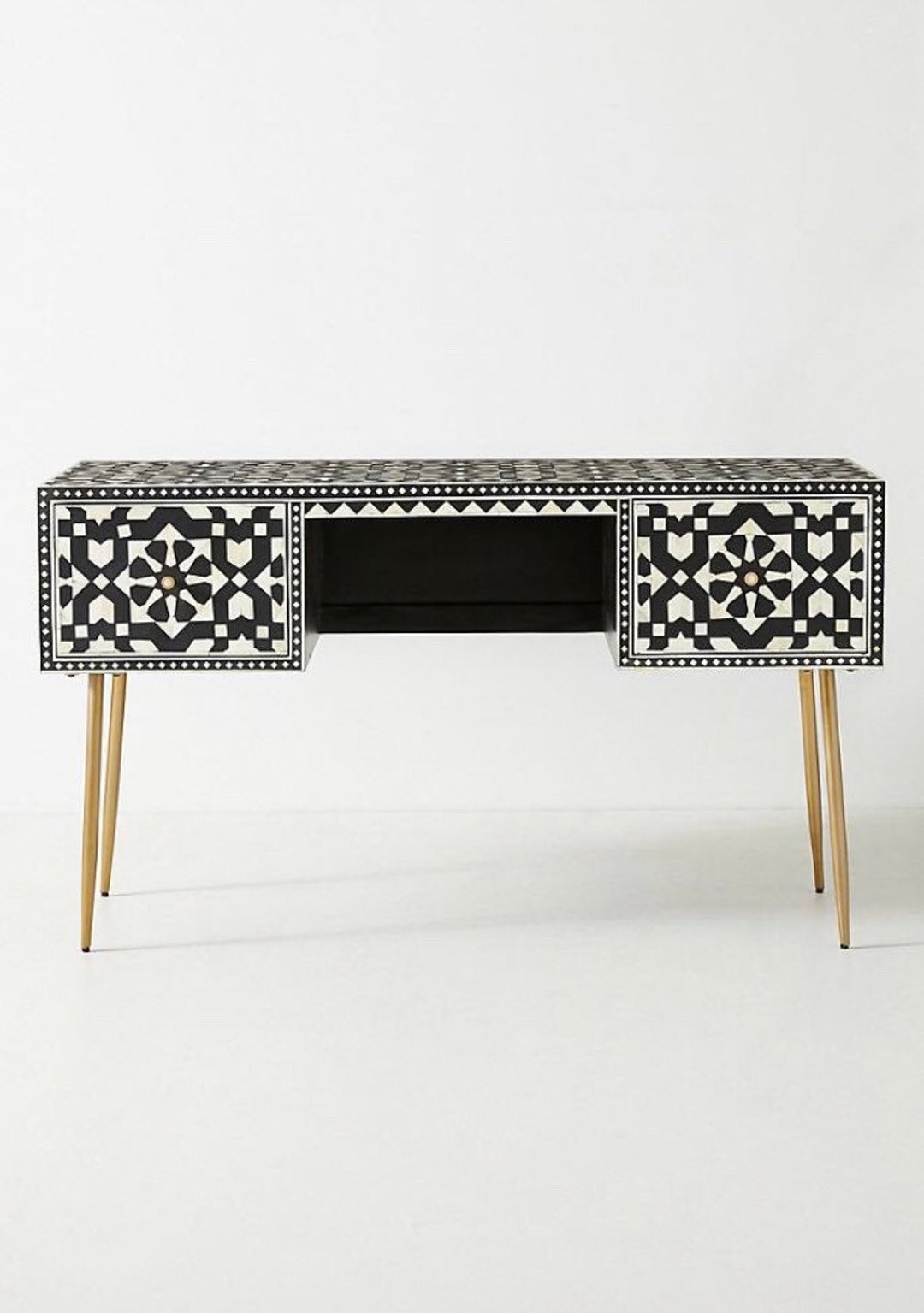 Moroccan Bone Inlay Desk/ Console/writing Desk - Etsy