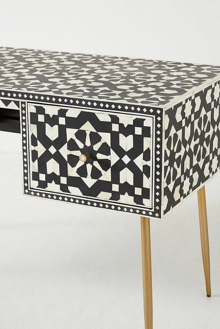 Moroccan Bone Inlay Desk/ Console/writing Desk | Etsy