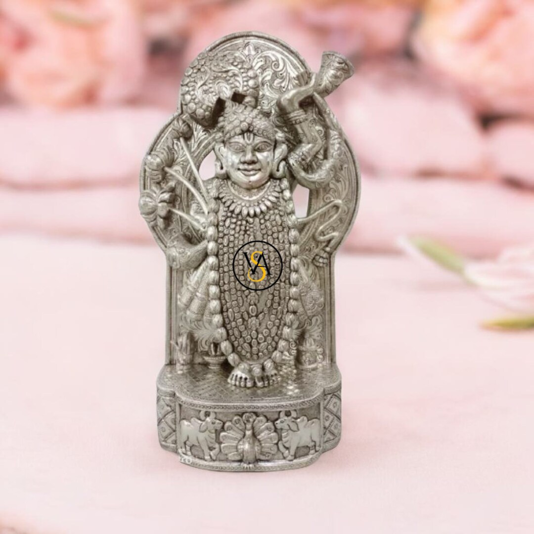 Pure Silver Shreenathji Idol, Silver Shrinathji Murti, Handmade Silver ...